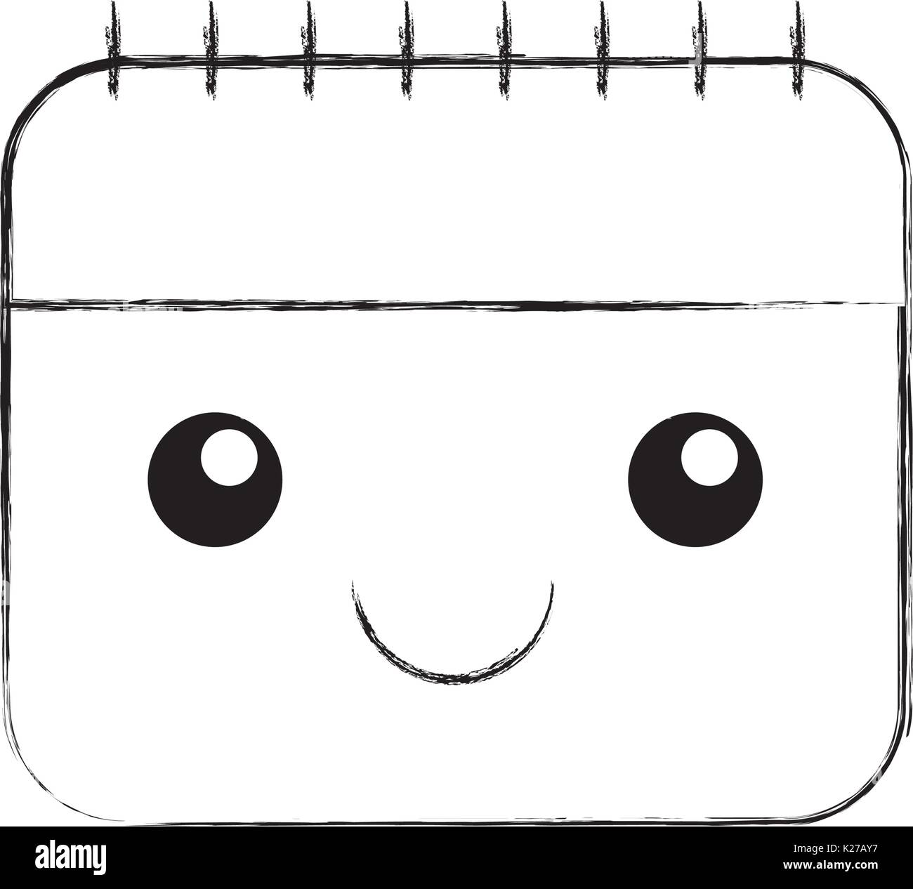calendar reminder kawaii character Stock Vector Image & Art - Alamy