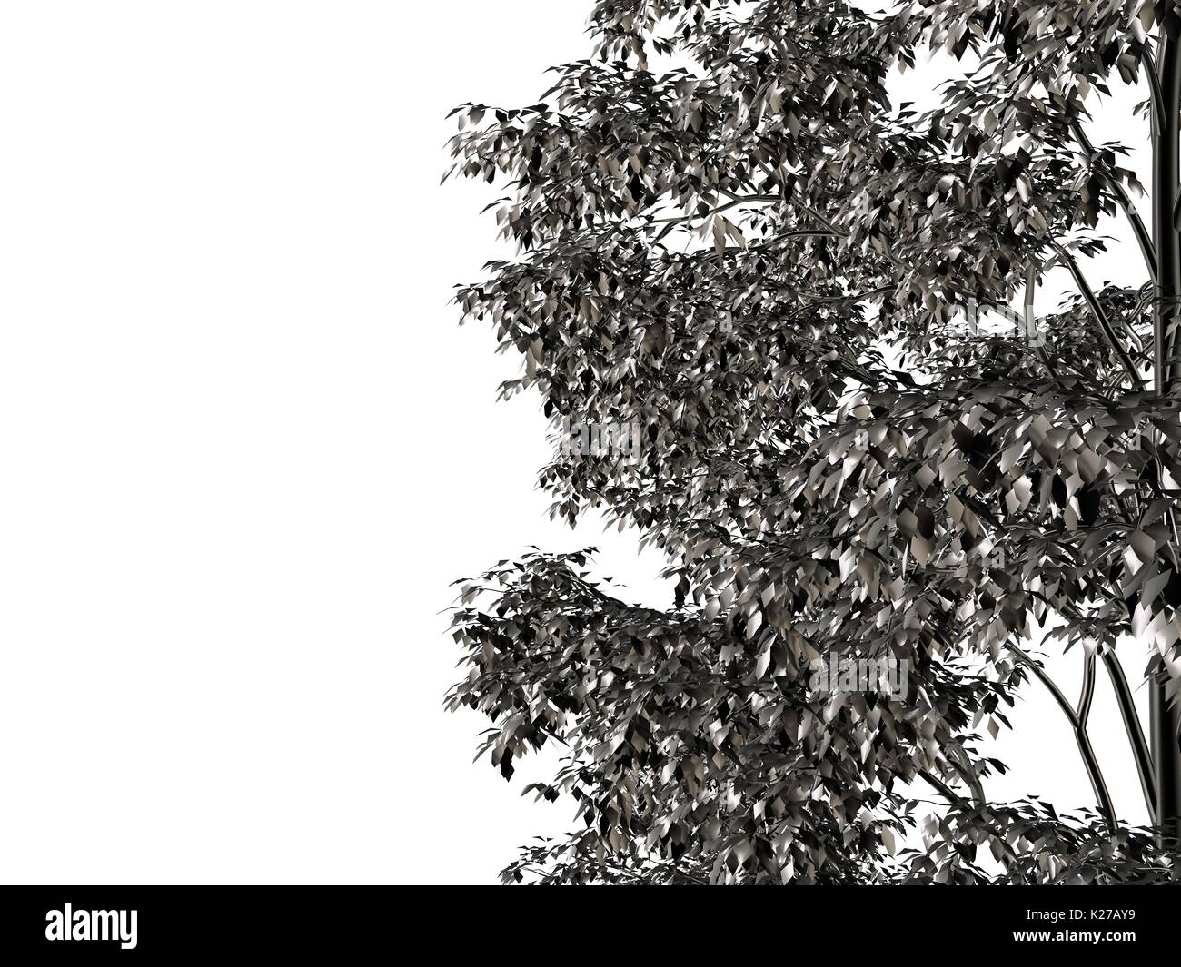 3d rendering of a silver tree isolated on a white background Stock ...