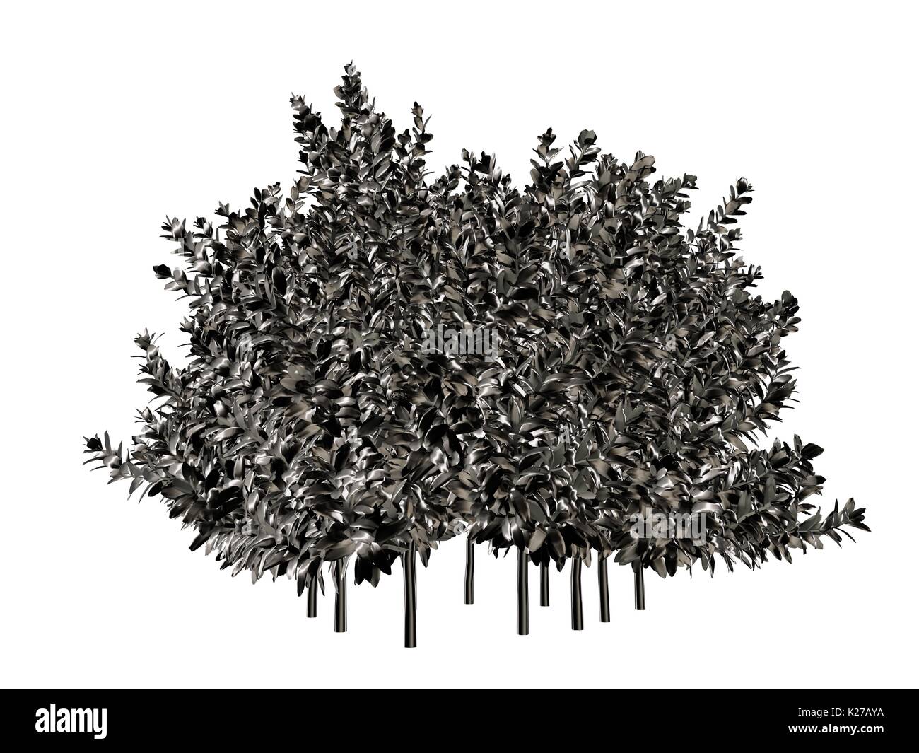3d rendering of a silver tree isolated on a white background Stock ...
