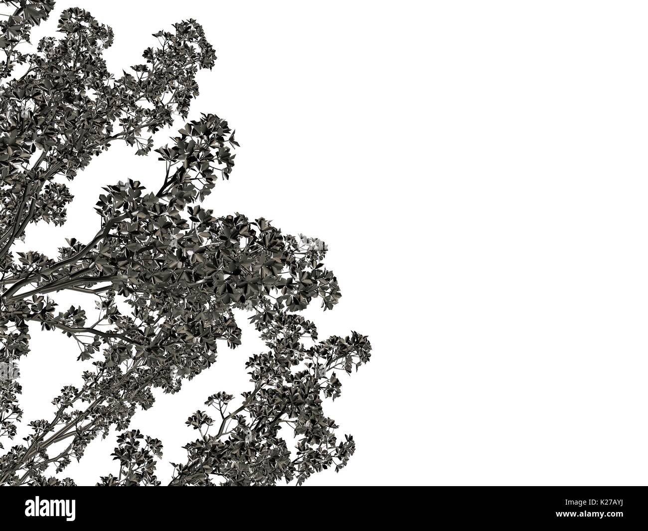 3d rendering of a silver tree isolated on a white background Stock ...
