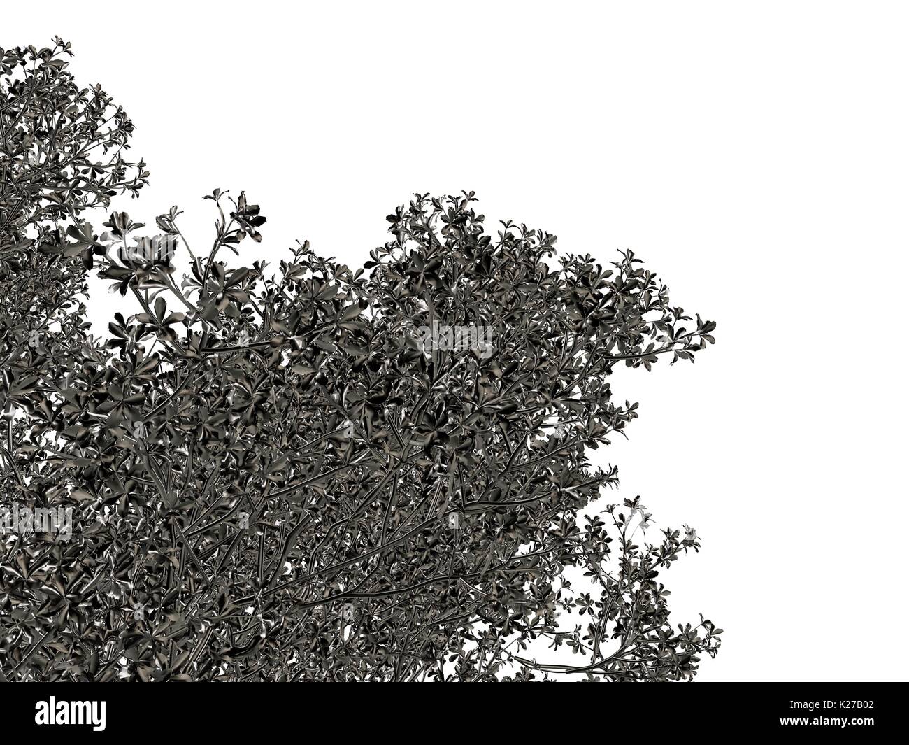 3d rendering of a silver tree isolated on a white background Stock ...