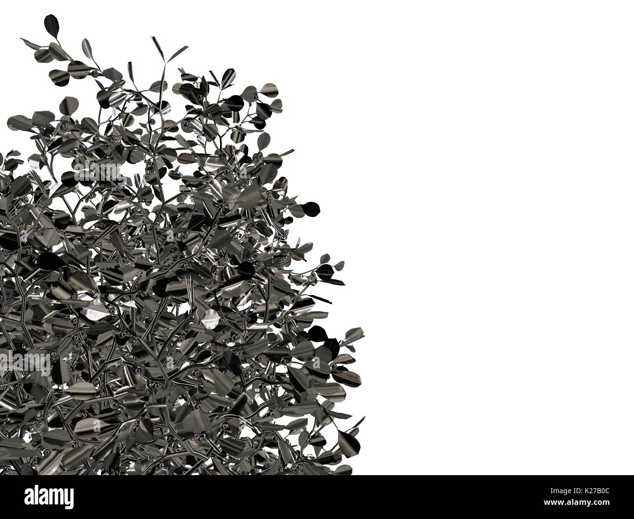 3d rendering of a silver tree isolated on a white background Stock ...