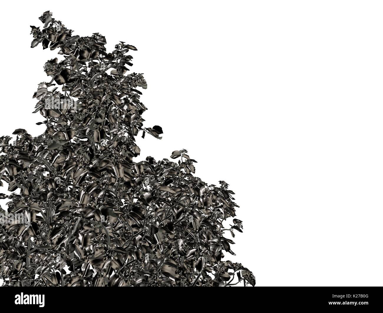 3d rendering of a silver tree isolated on a white background Stock ...