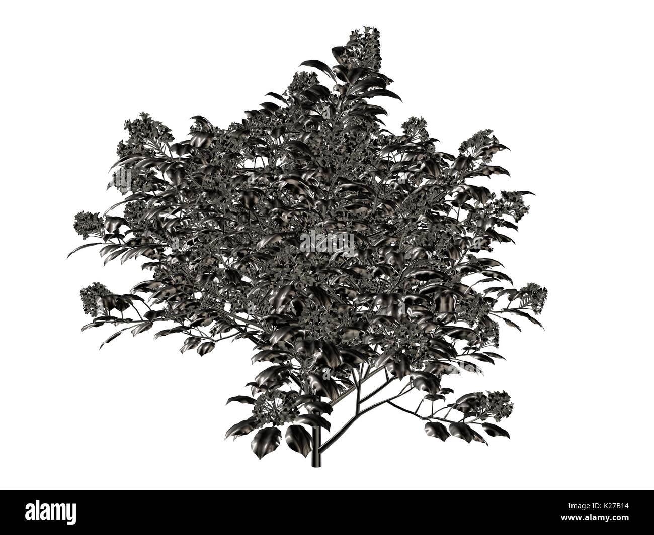 3d rendering of a silver tree isolated on a white background Stock ...