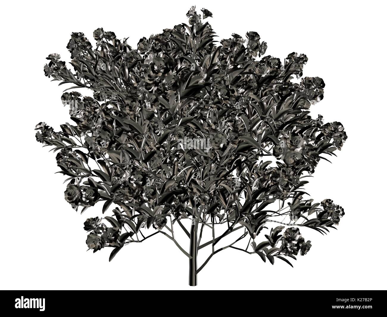 3d rendering of a silver tree isolated on a white background Stock ...