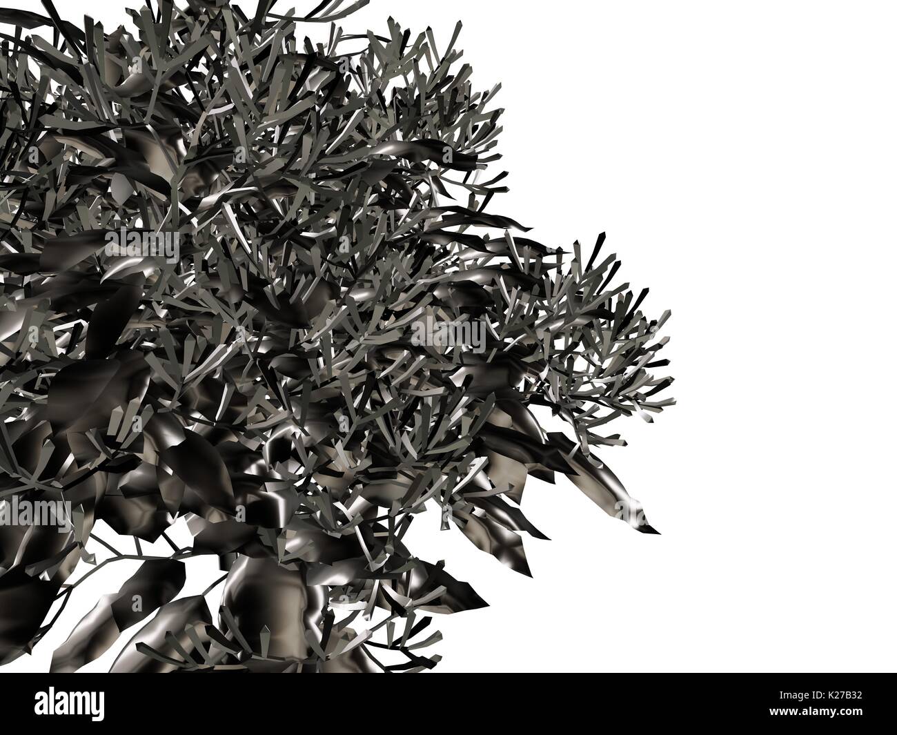3d rendering of a silver tree isolated on a white background Stock ...