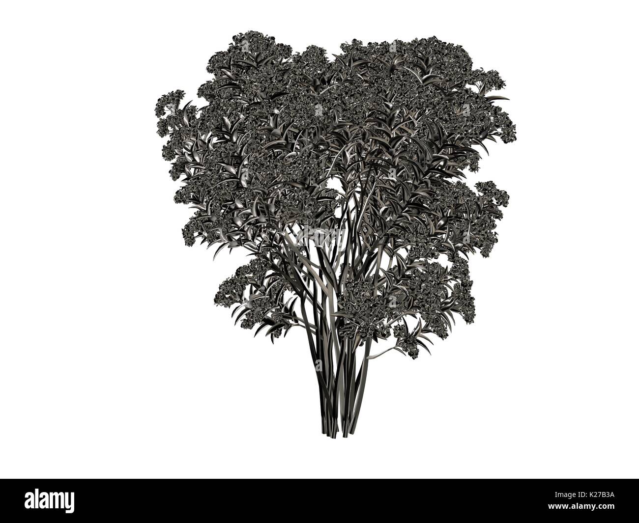 3d rendering of a silver tree isolated on a white background Stock ...