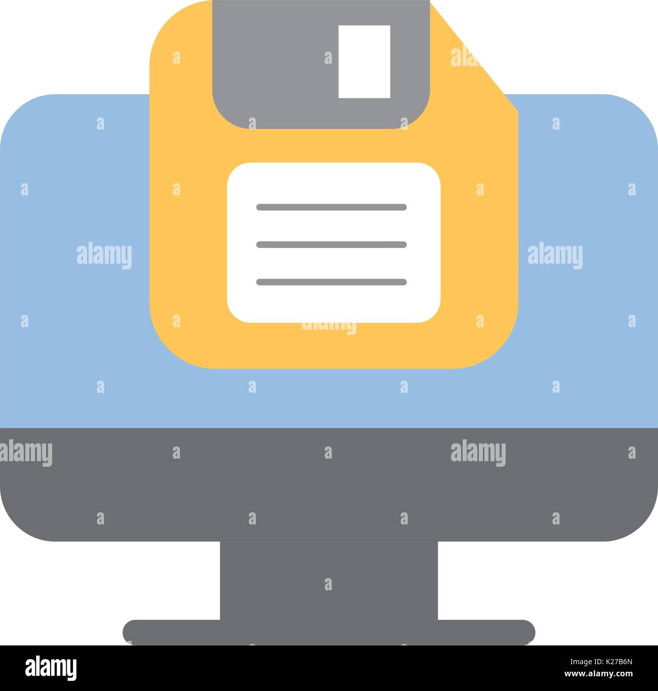 computer with floppy disk isolated icon Stock Vector Image & Art - Alamy