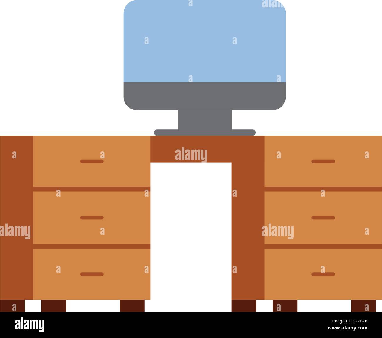 office desk with computer Stock Vector Image & Art - Alamy