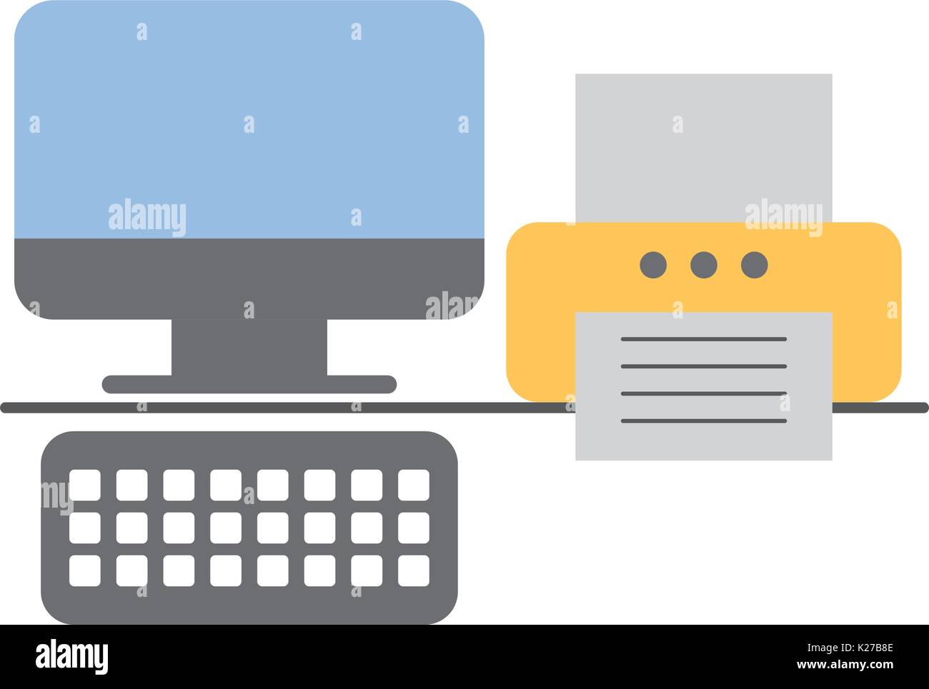 office printer with computer Stock Vector Image & Art - Alamy