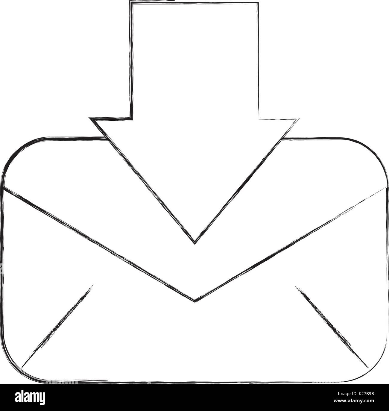 envelope mail with arrow download Stock Vector Image & Art - Alamy