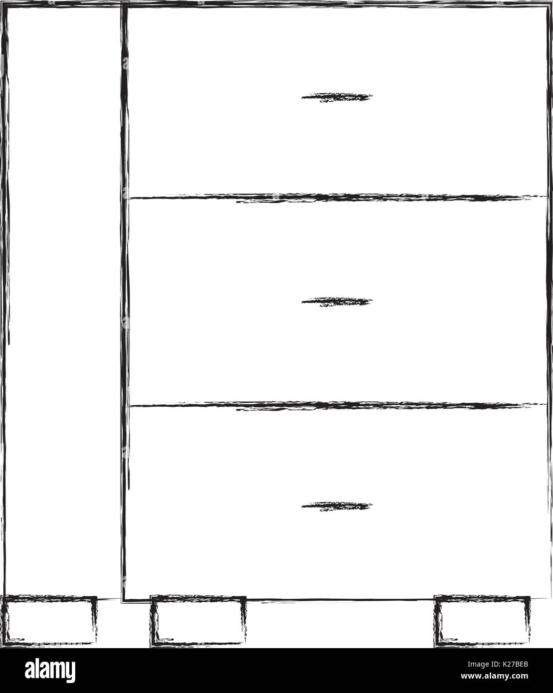Drawer wood office storage Stock Vector Images - Alamy