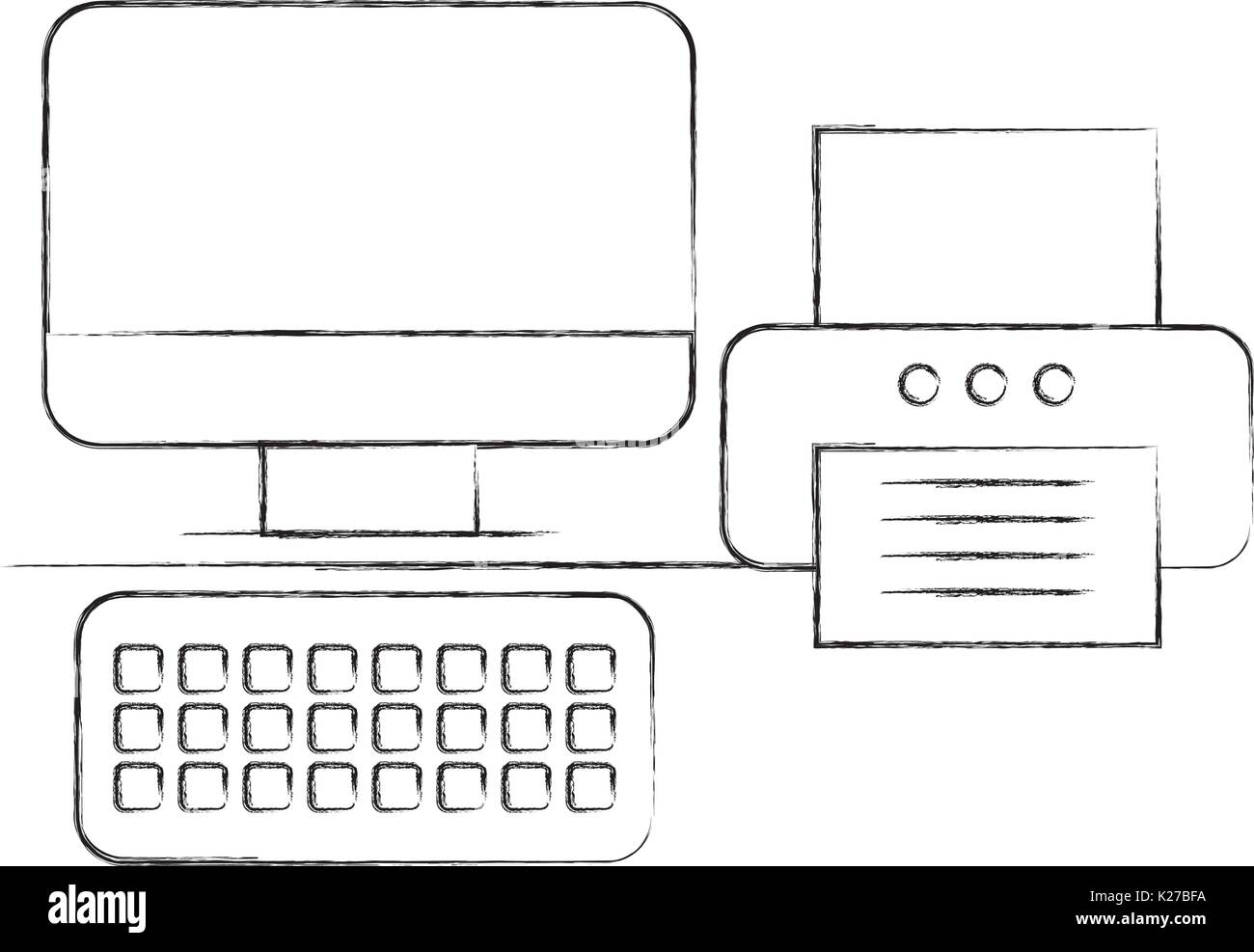 office printer with computer Stock Vector Image & Art - Alamy