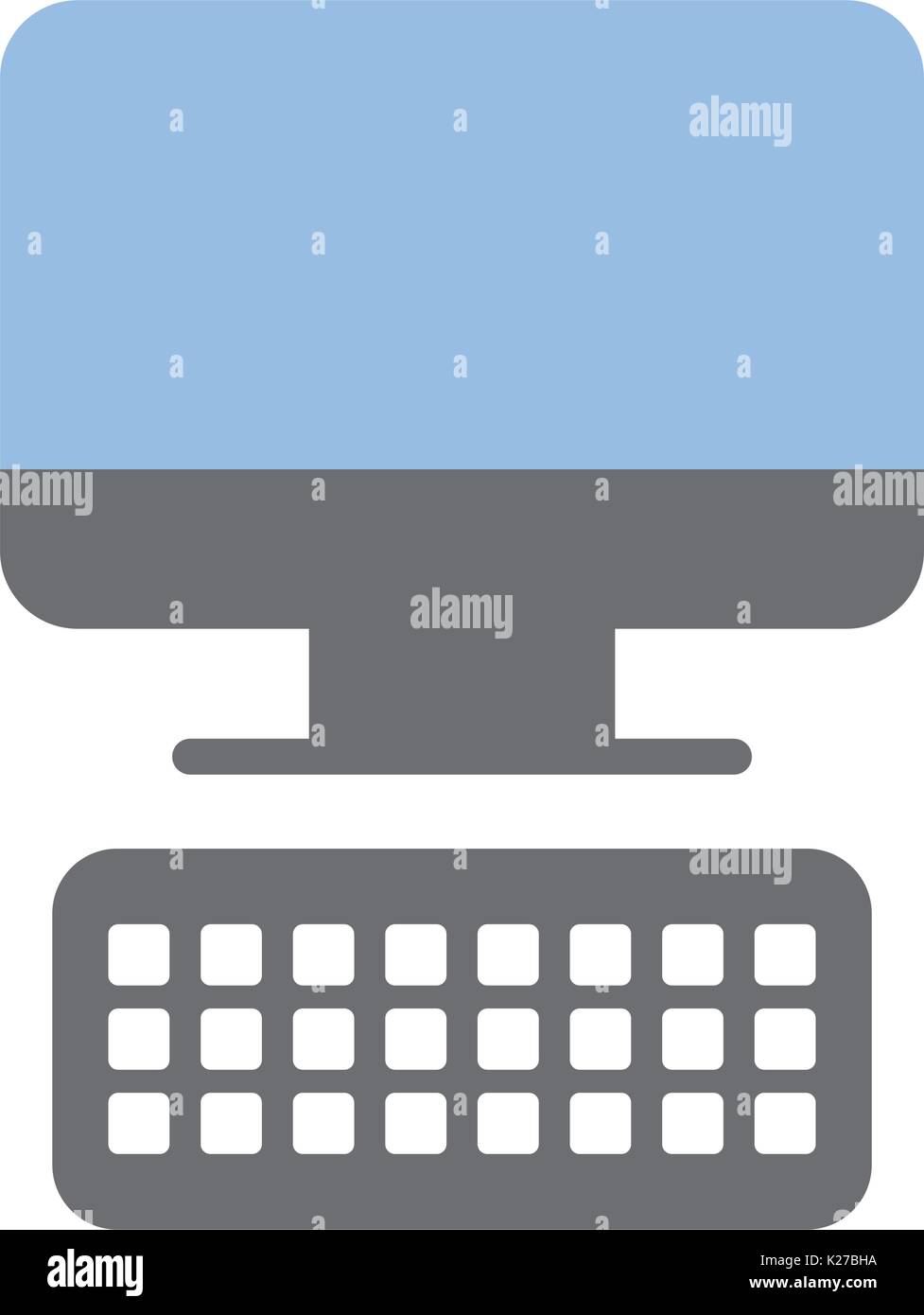computer desktop with keyboard Stock Vector Image & Art - Alamy