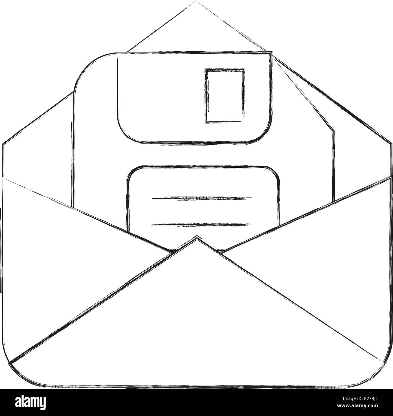 envelope mail with floppy disk Stock Vector Image & Art - Alamy