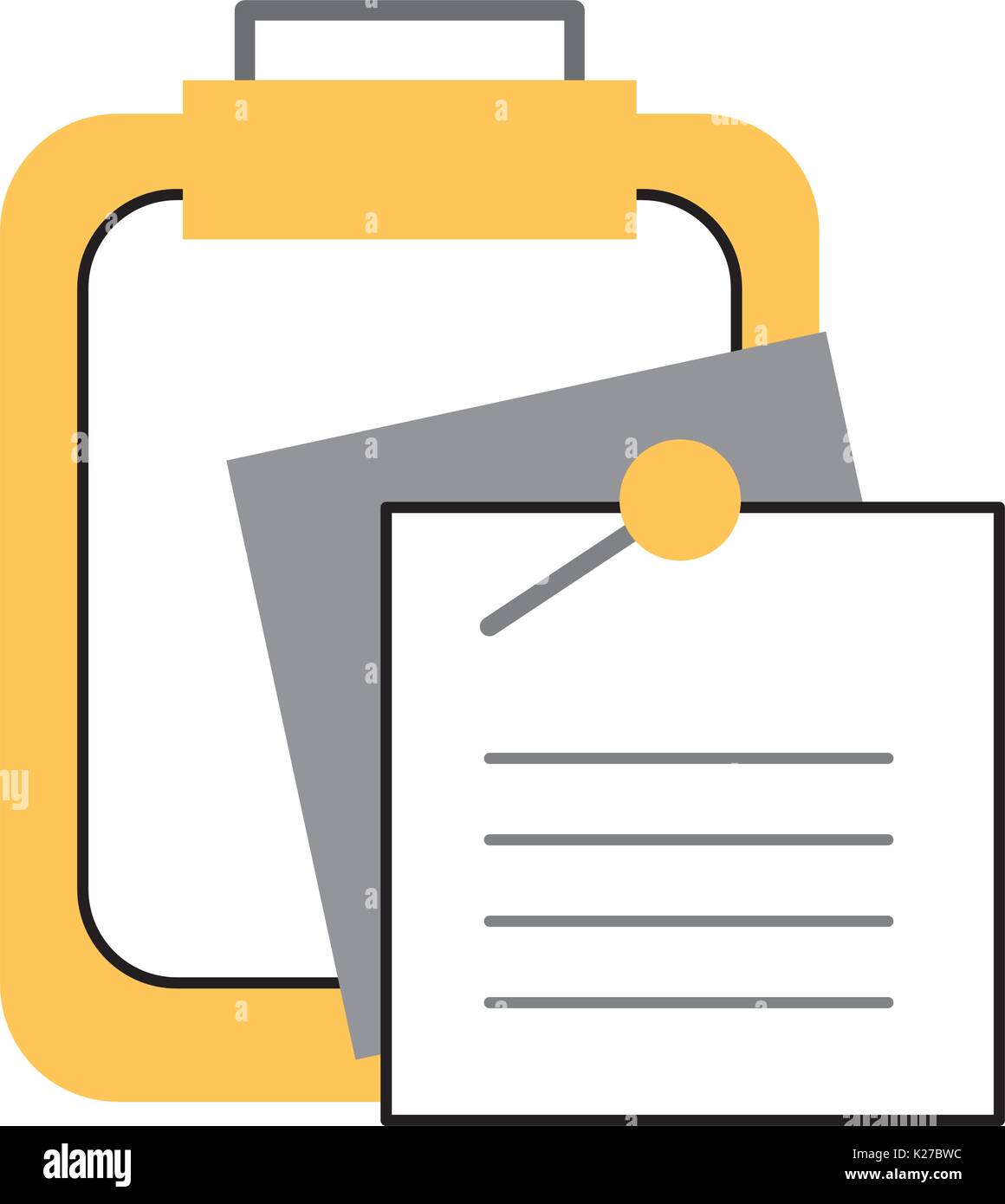 clipboard with reminder notes isolated icon Stock Vector Image & Art ...