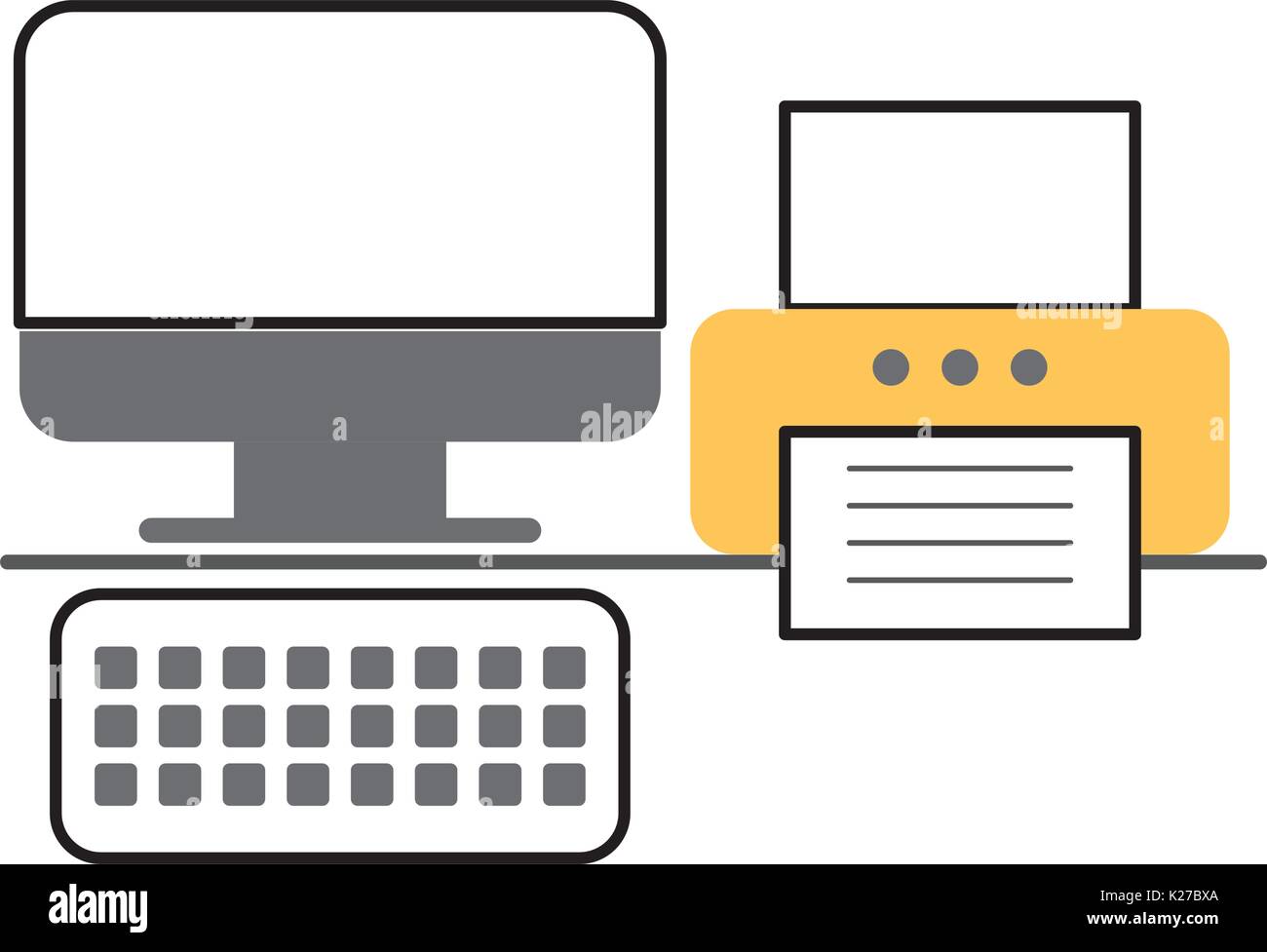 office printer with computer Stock Vector Image & Art - Alamy