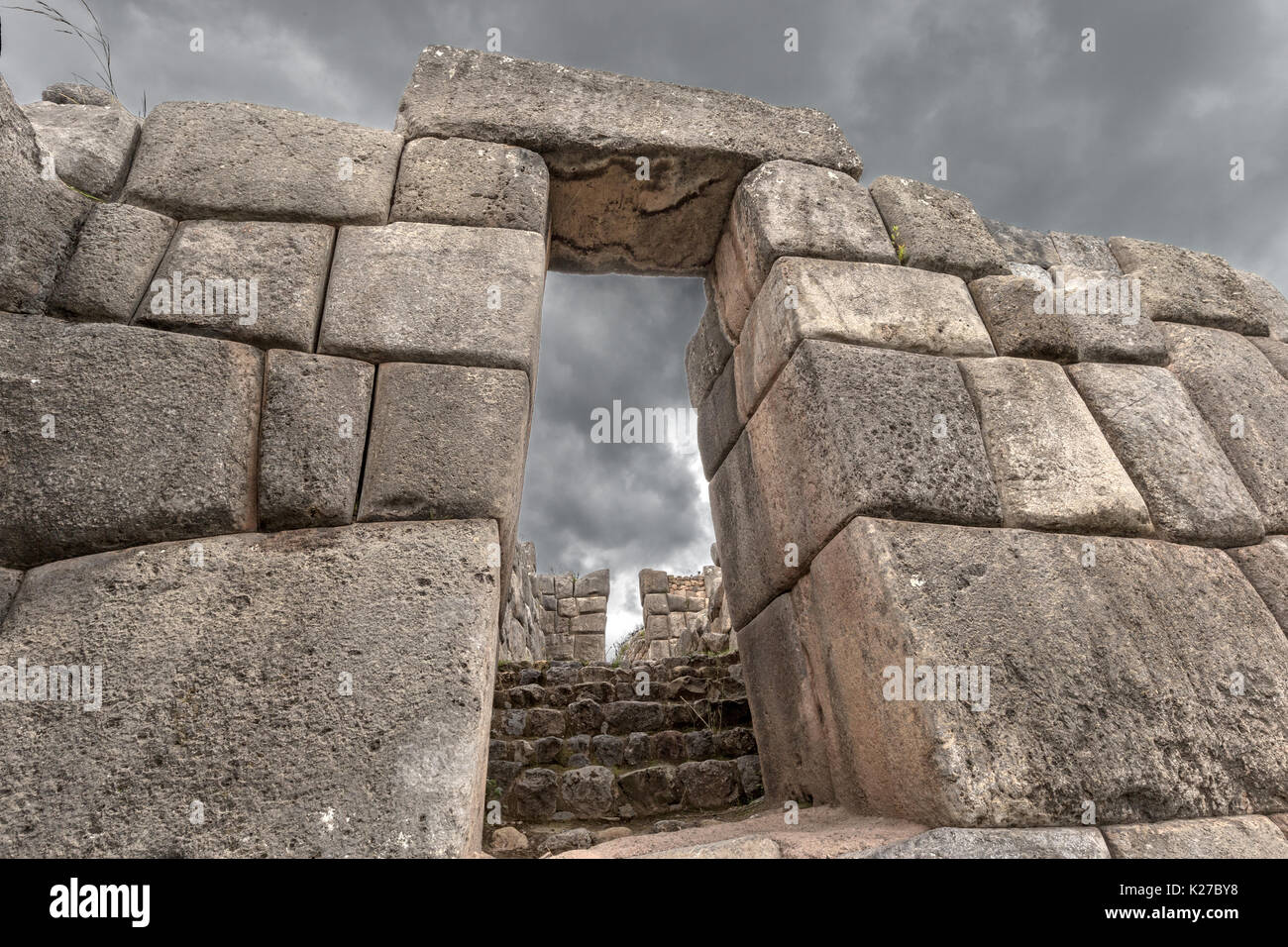 Intipunku (gate of the Sun) Sacsahuaman Inca Fortress Cusco Peru Stock ...
