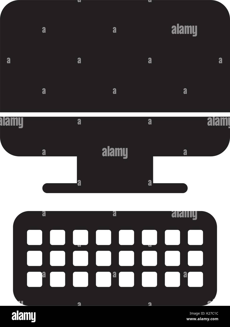 computer desktop with keyboard Stock Vector Image & Art - Alamy