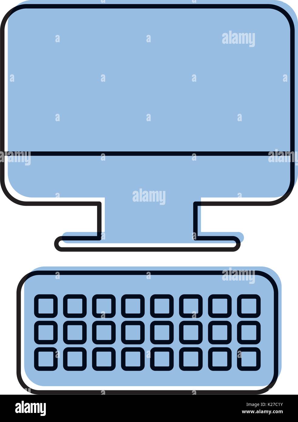 computer desktop with keyboard Stock Vector Image & Art - Alamy