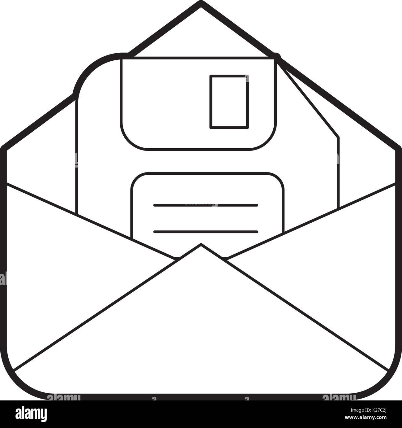 envelope mail with floppy disk Stock Vector Image & Art - Alamy