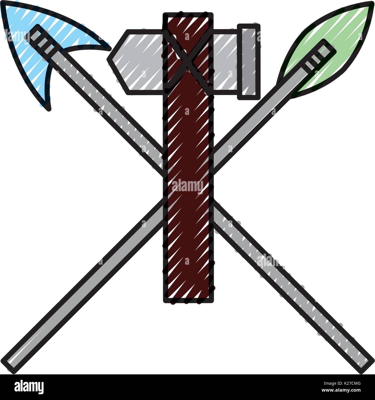 antique arrows and ax isolated icon Stock Vector Image & Art - Alamy