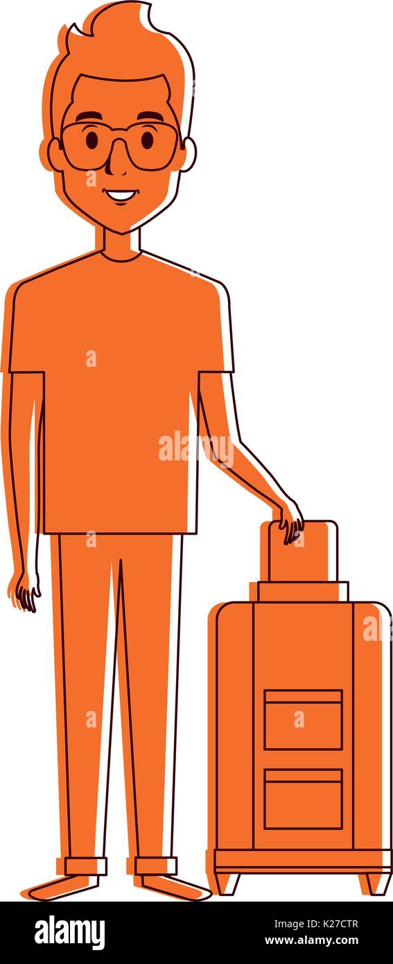 man with suitcase character vector illustration design Stock Vector ...