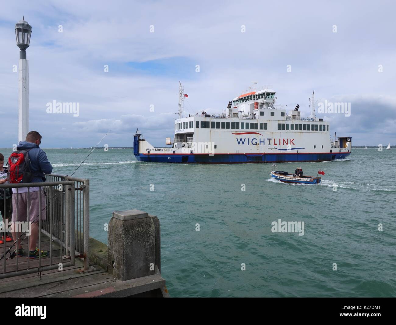 Wight Link ferry the Wight Light leaves Yarmouth harbour for Lymington ...