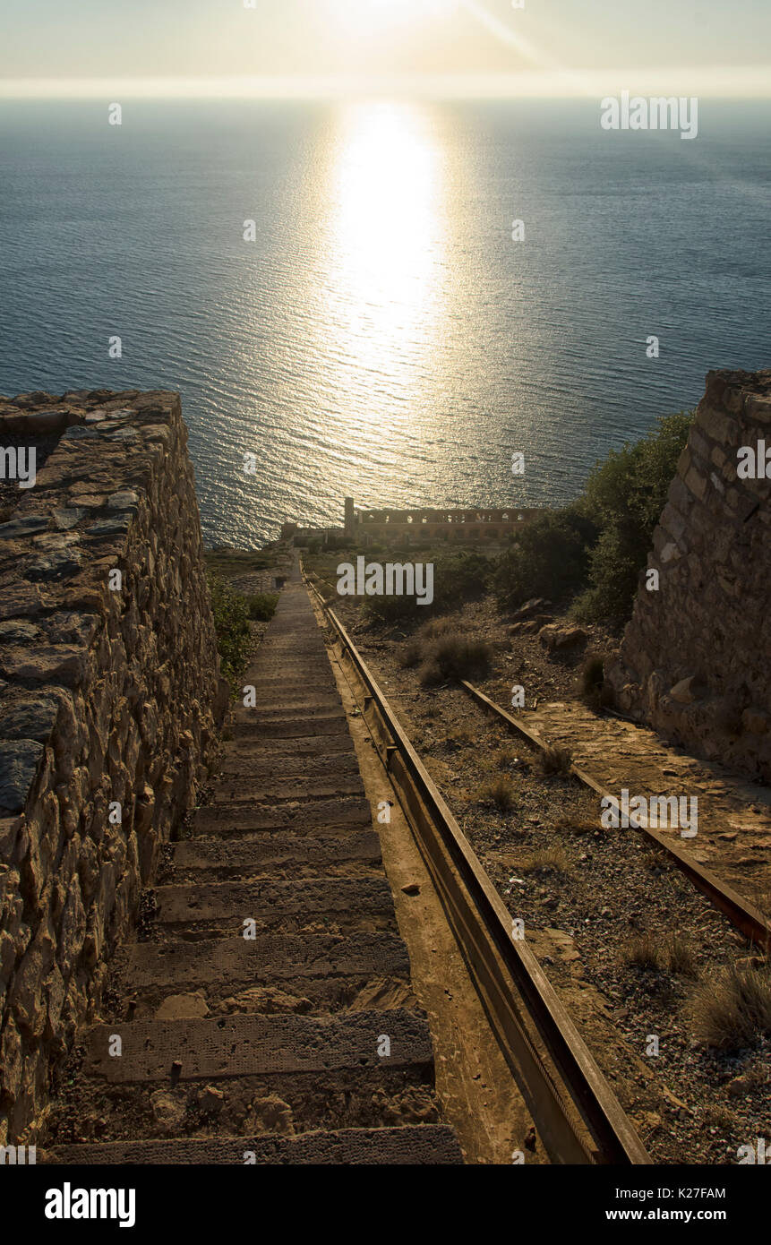 View of endless steps to the sea Stock Photo - Alamy
