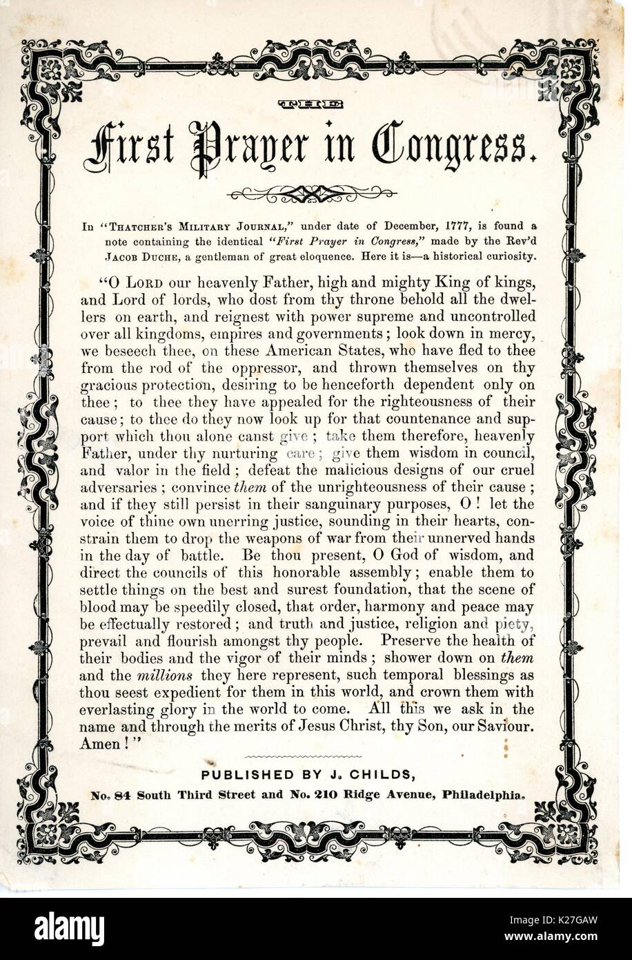 The prayer in the first congress hi-res stock photography and images ...