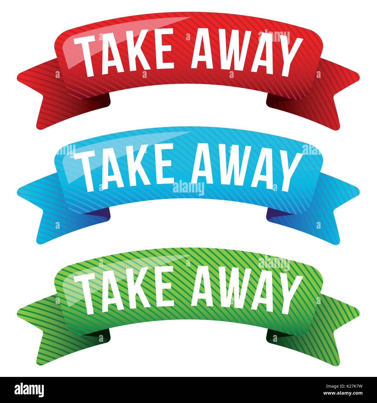 Take Away sign vector ribbon set Stock Vector Image & Art - Alamy