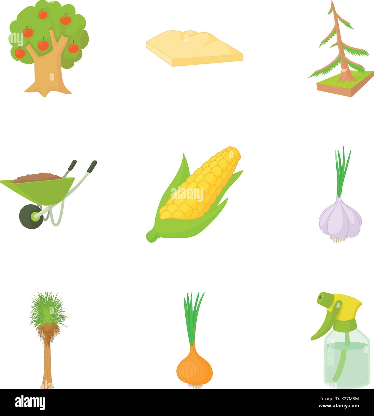 Corn field icons set, cartoon style Stock Vector Image & Art - Alamy
