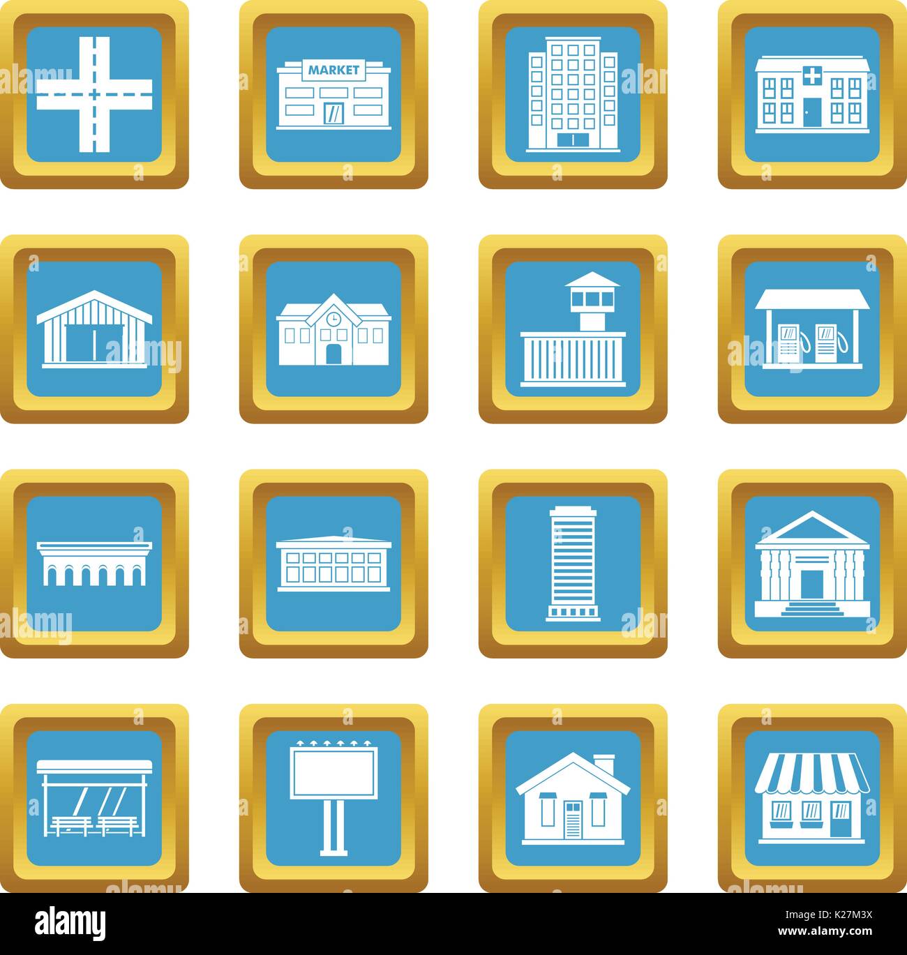 City infrastructure items icons azure Stock Vector Image & Art - Alamy