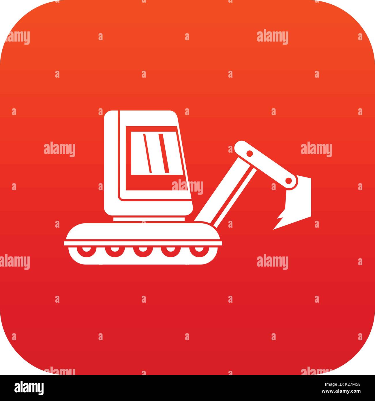 Mini excavator icon digital red Stock Vector Image & Art - Alamy