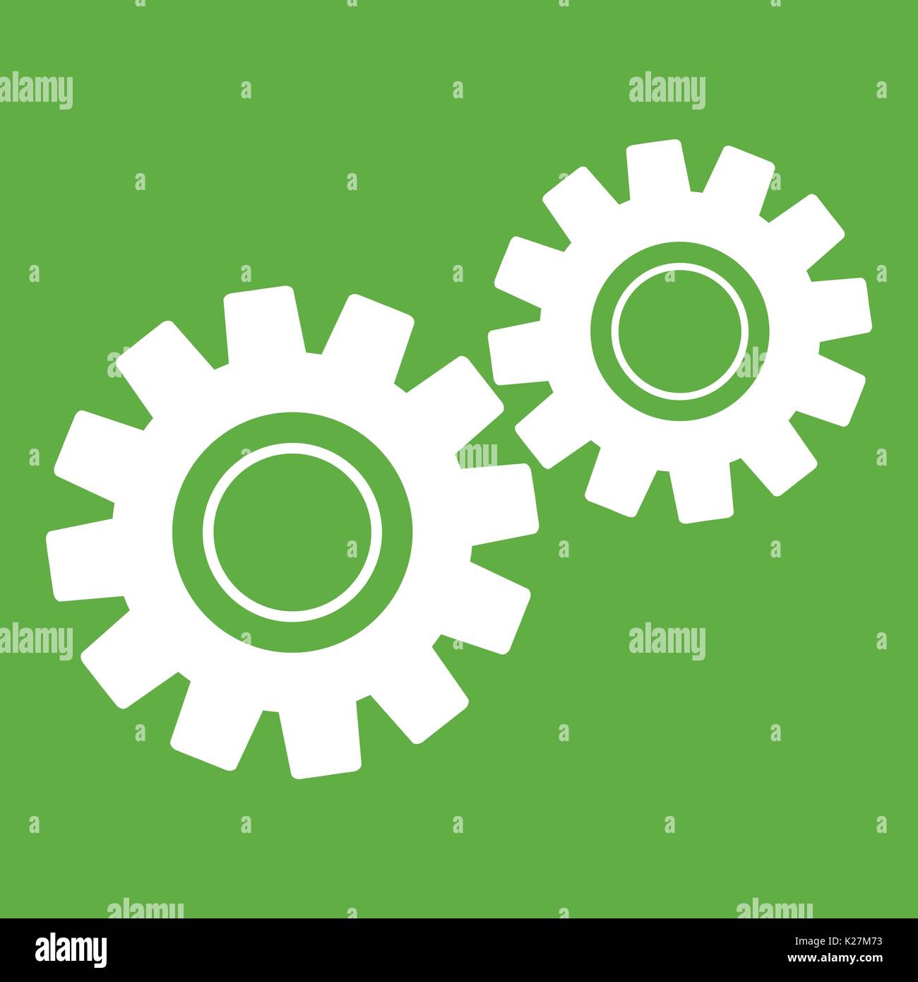 Two gears icon green Stock Vector Image & Art - Alamy