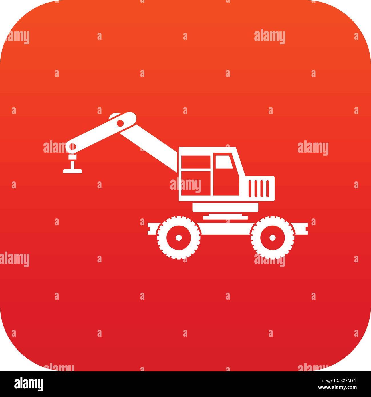 Crane truck icon digital red Stock Vector Image & Art - Alamy