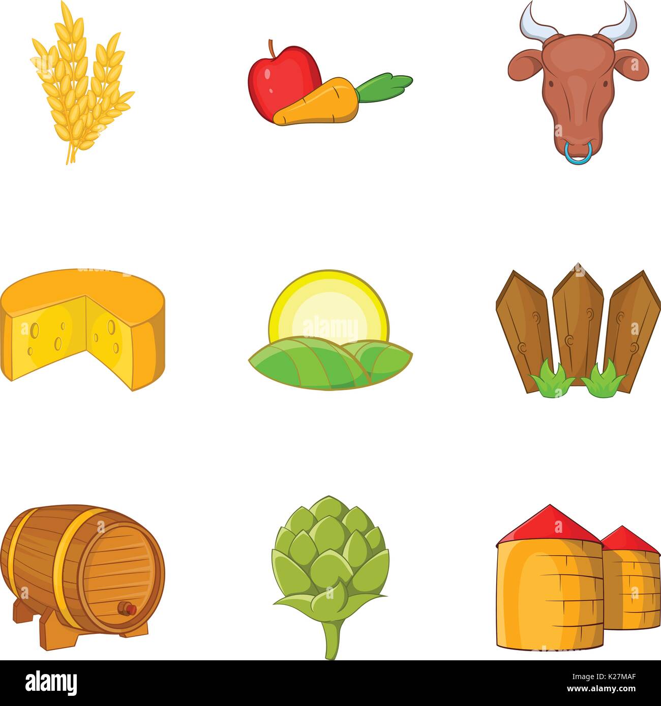Rural economy icons set, cartoon style Stock Vector Image & Art - Alamy
