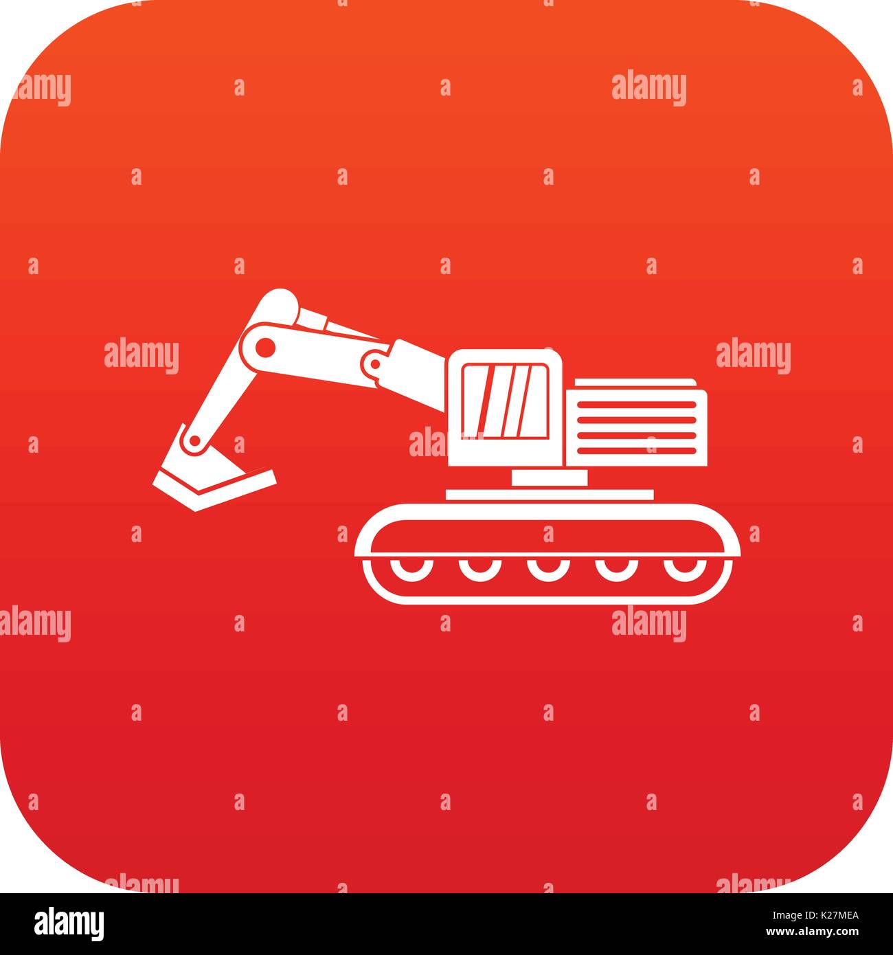 Excavator icon digital red Stock Vector Image & Art - Alamy