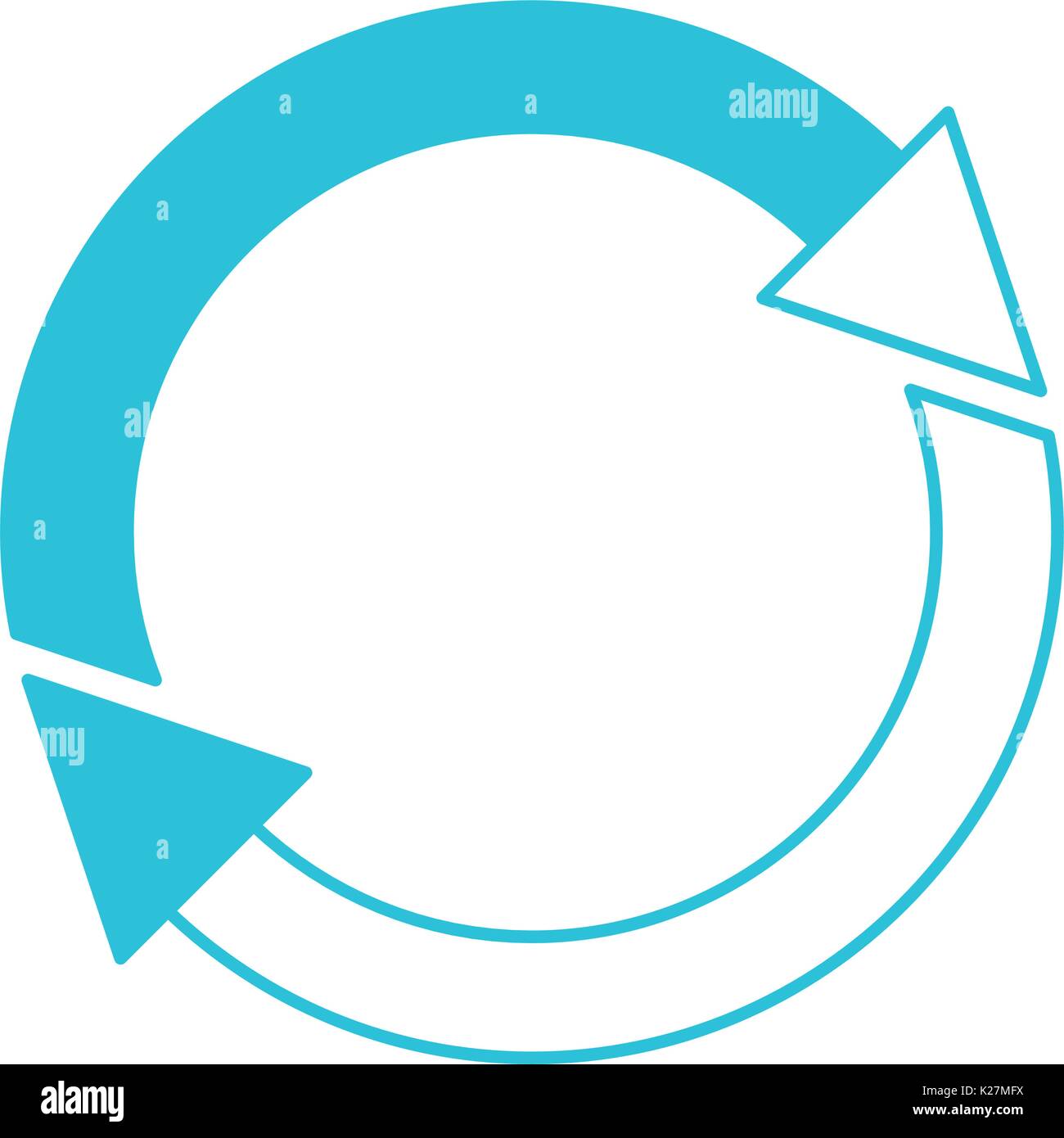 blue color silhouette of refresh or reload icon Stock Vector Image ...