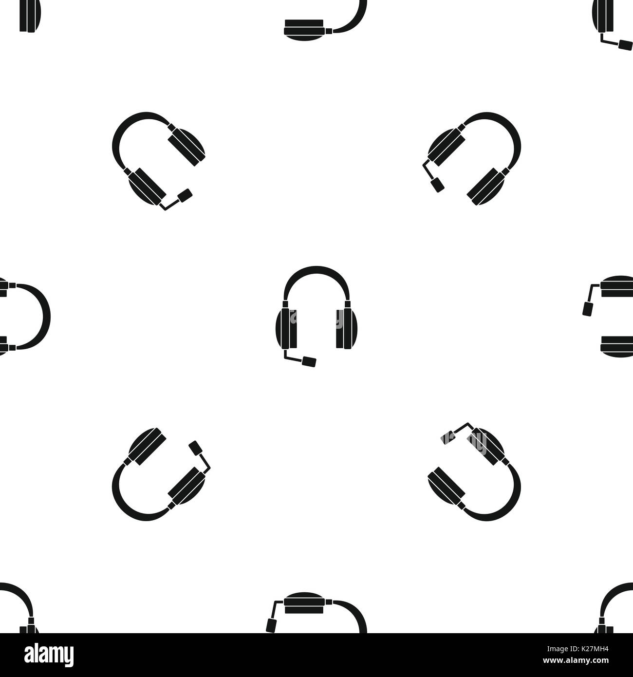 Headphones pattern seamless black Stock Vector Image & Art - Alamy