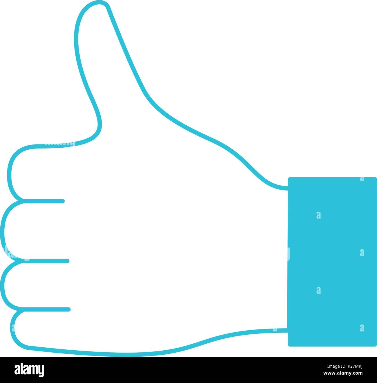 blue color silhouette of left hand thumb up Stock Vector Image & Art ...