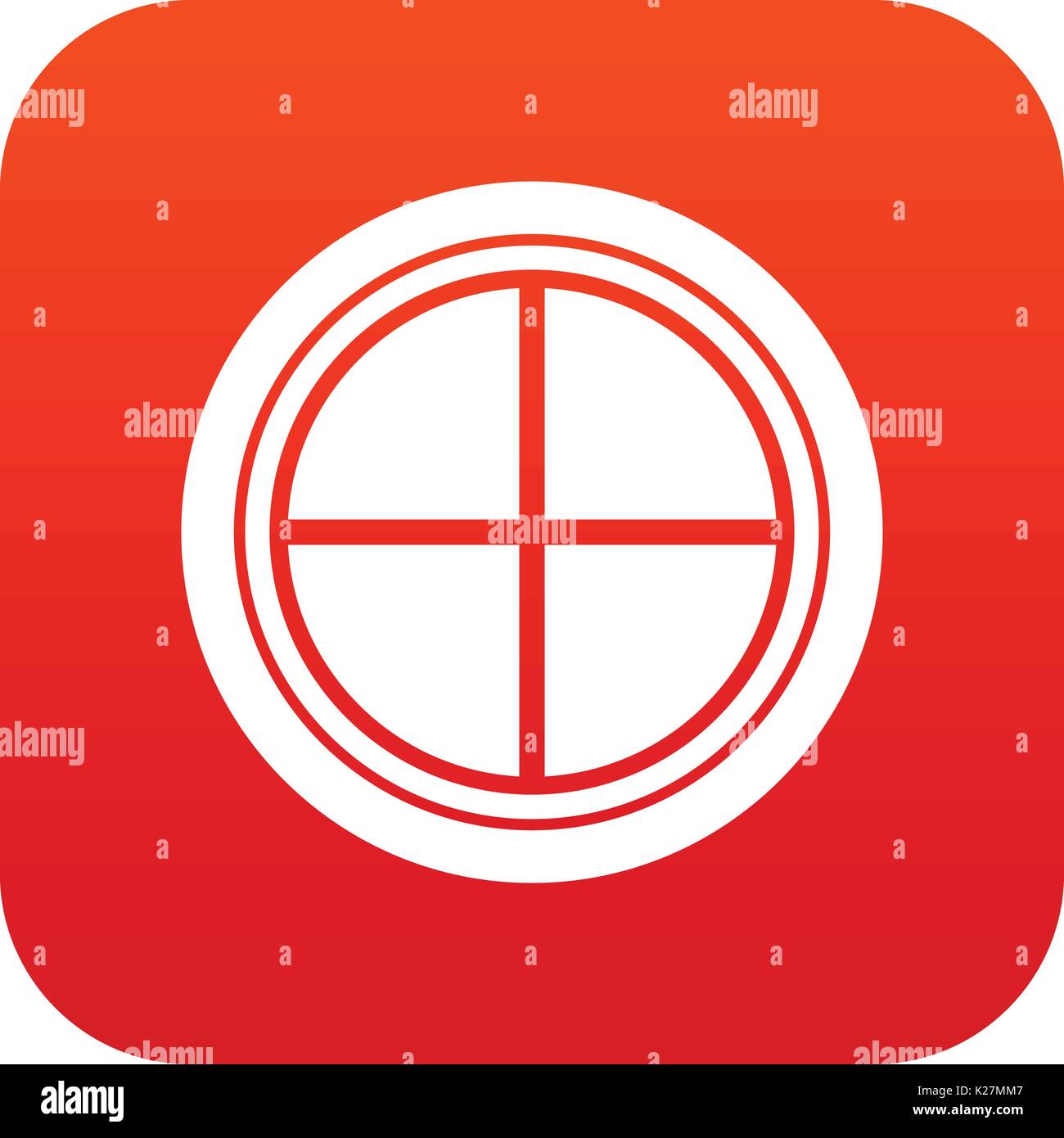 White round window icon digital red Stock Vector Image & Art - Alamy