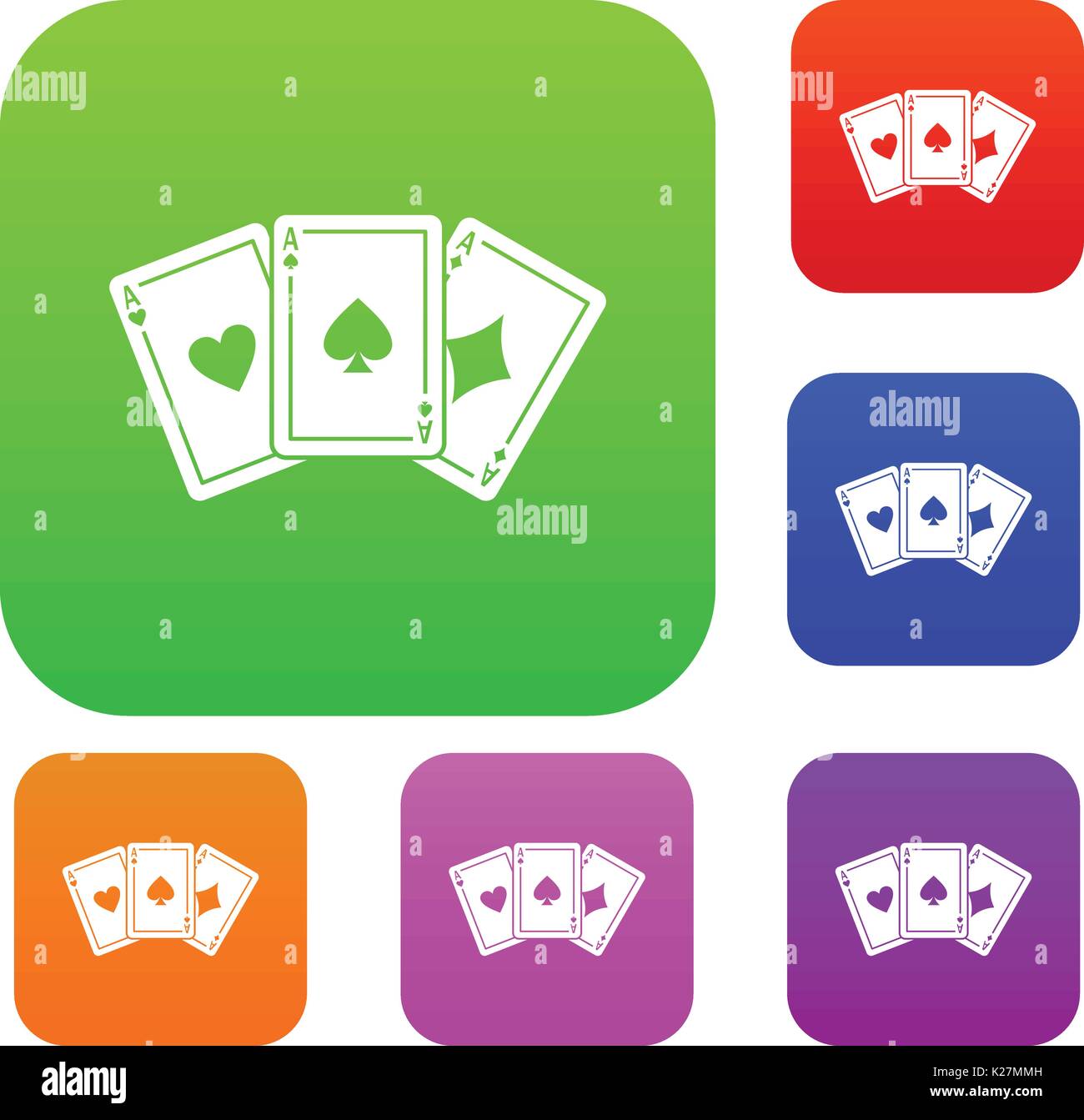 Three aces playing cards set collection Stock Vector Image & Art - Alamy