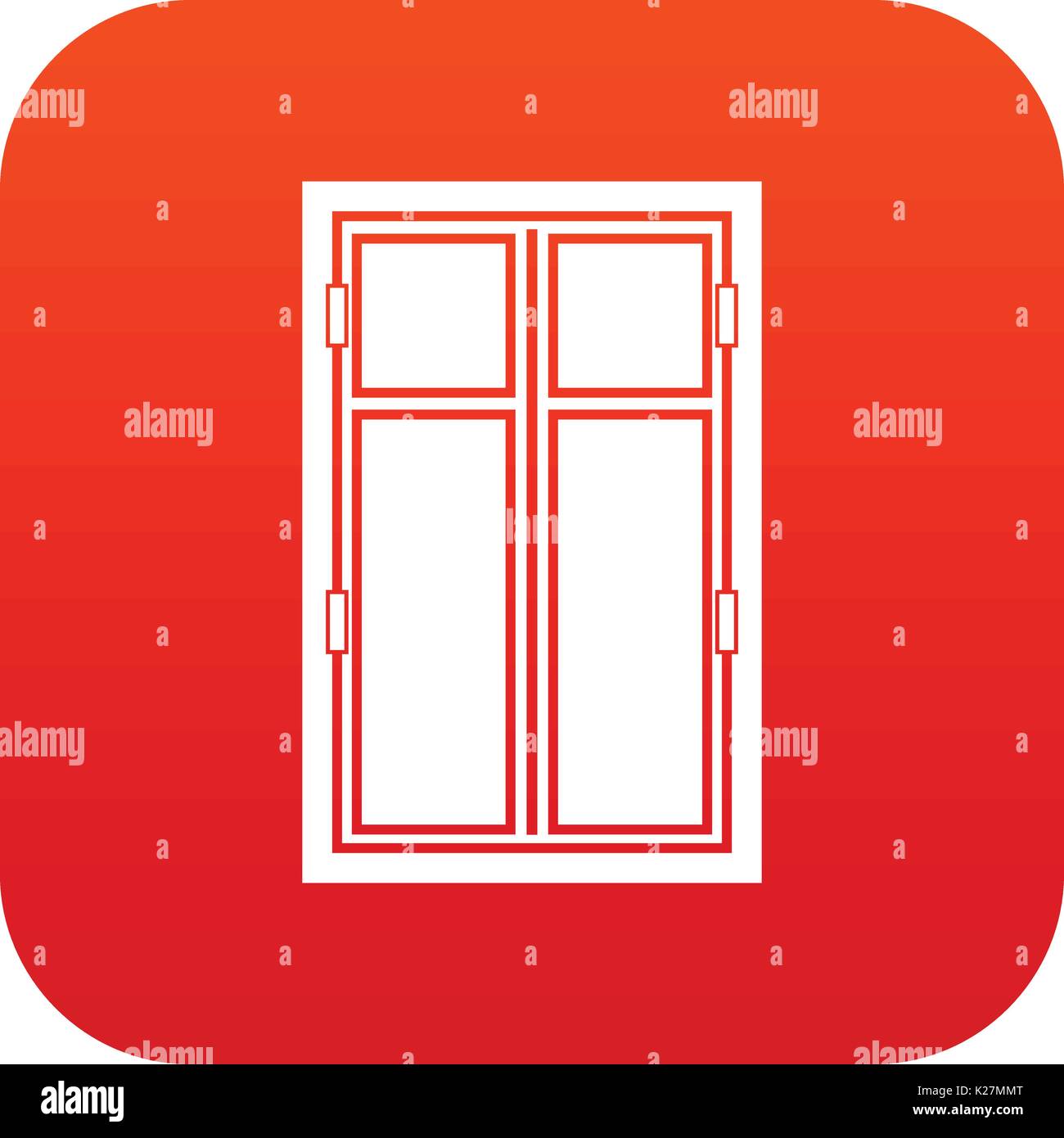Wooden window icon digital red Stock Vector Image & Art - Alamy