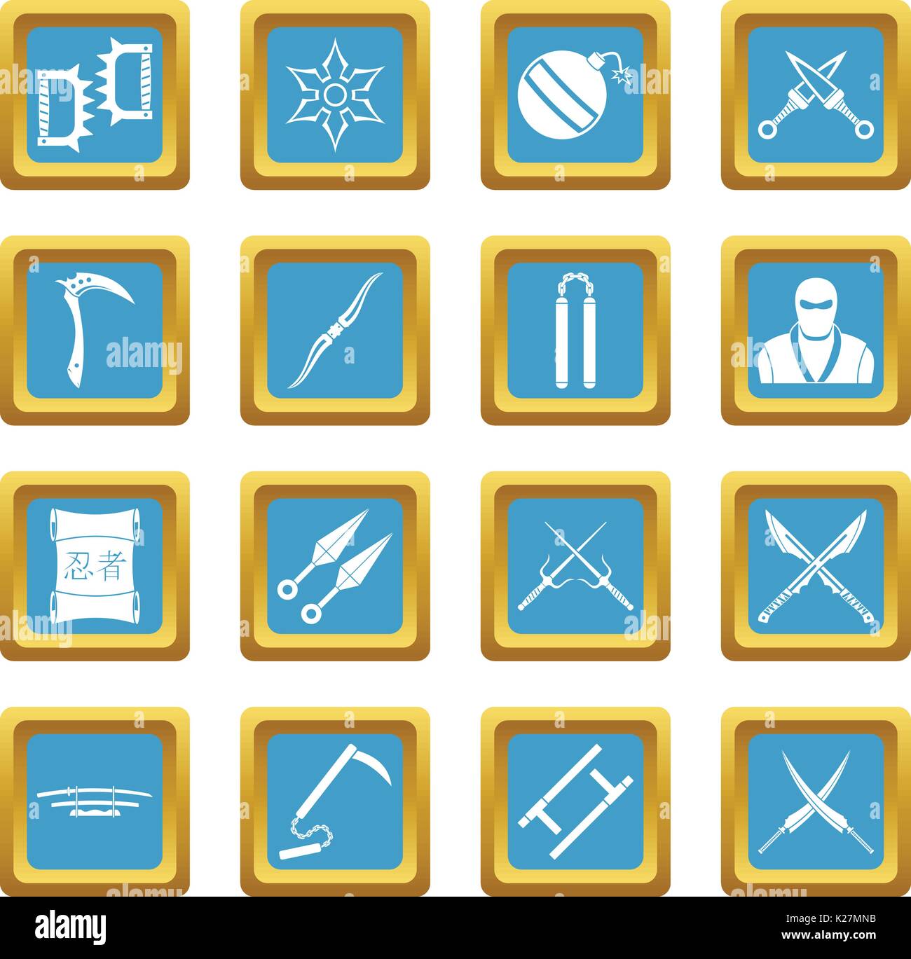 Ninja tools icons azure Stock Vector Image & Art - Alamy