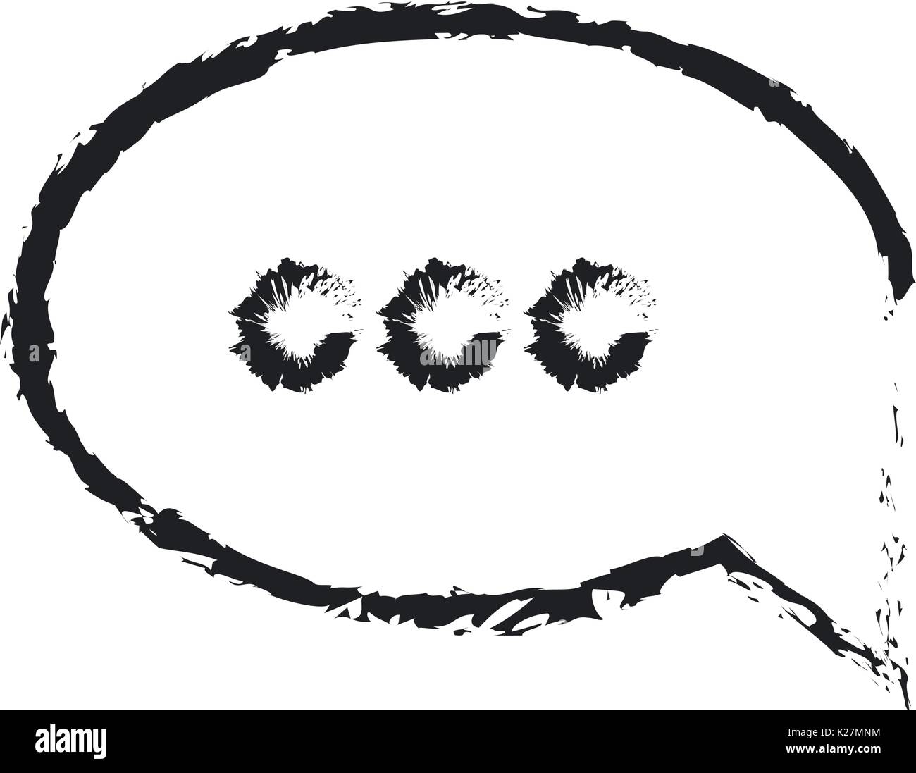 monochrome blurred silhouette of speech bubble with ellipsis symbol ...