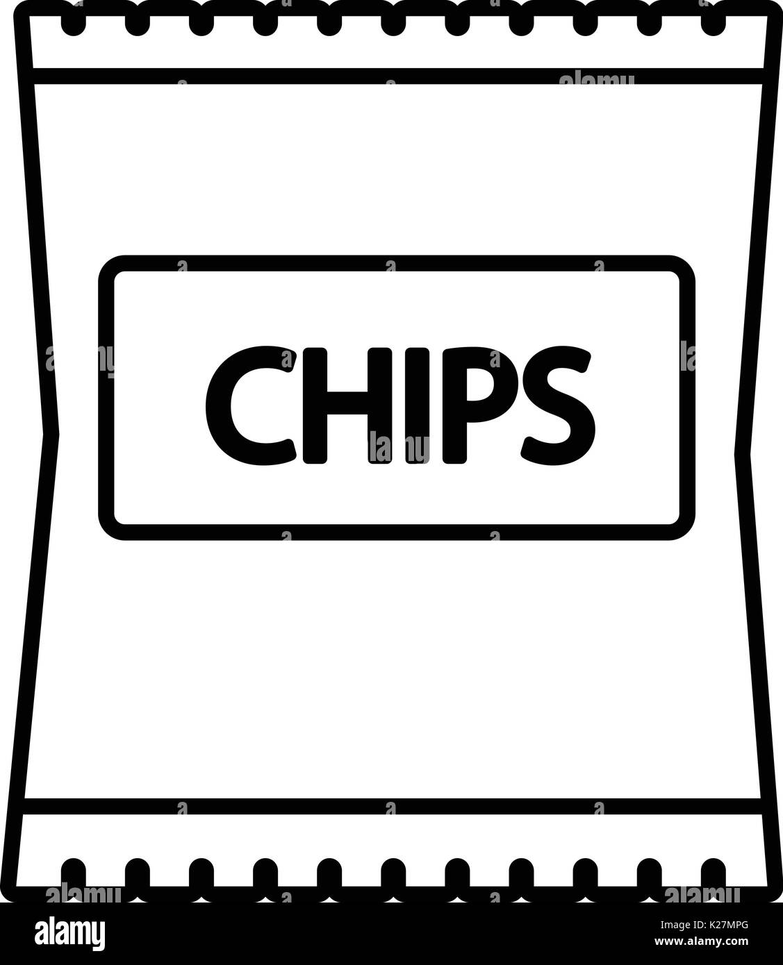 Chips icon, outline line style Stock Vector Image & Art - Alamy