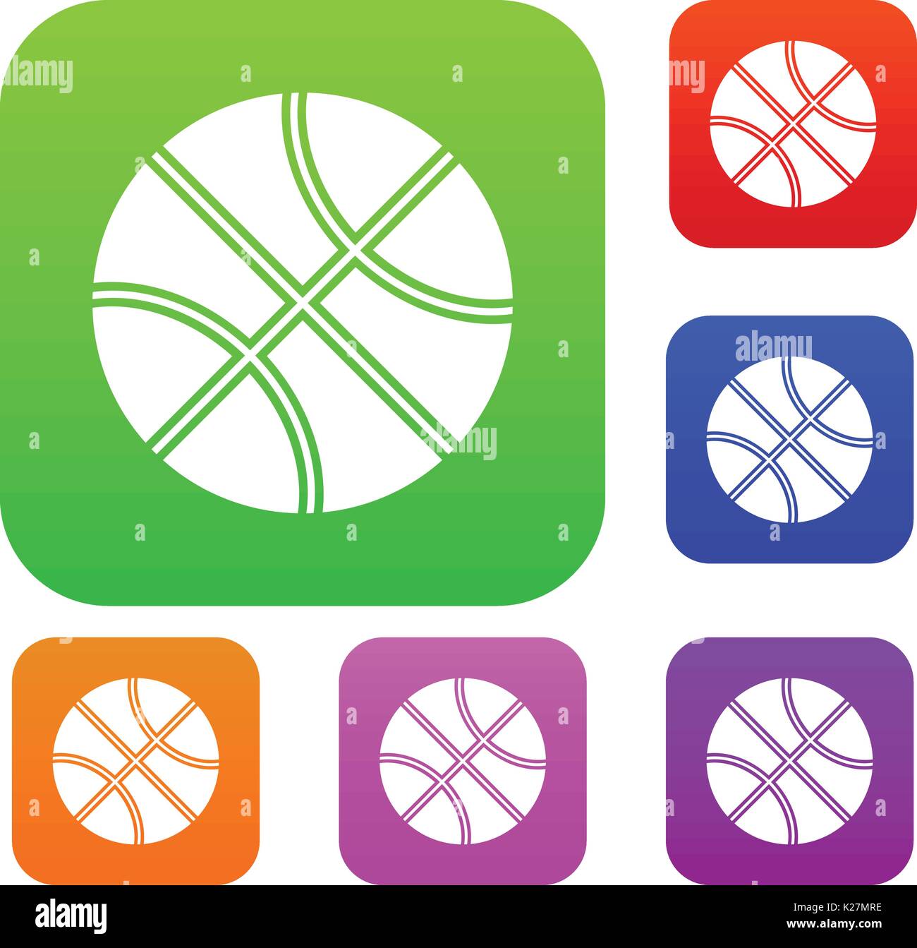 Basketball ball set collection Stock Vector Image & Art - Alamy