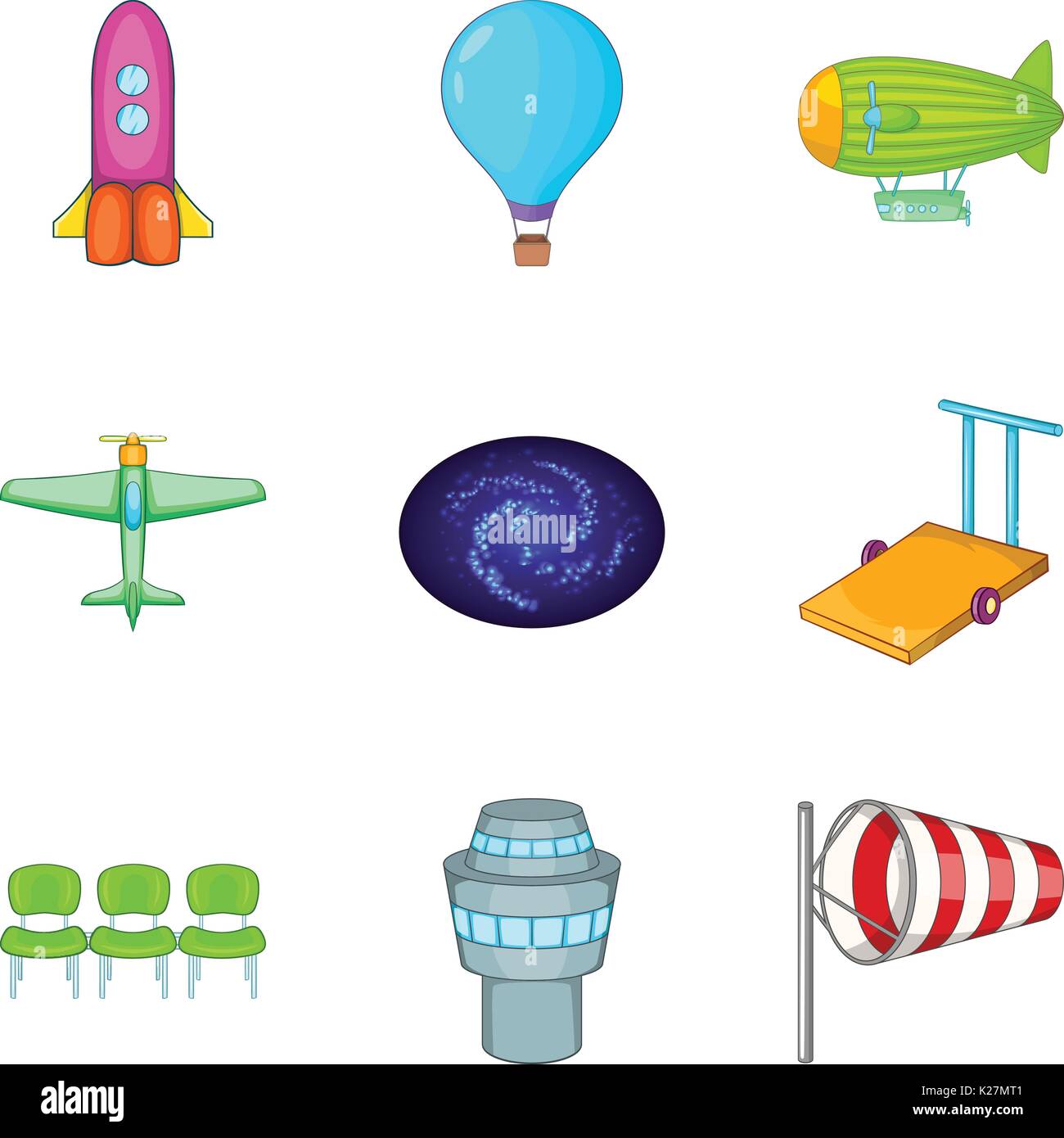 Aeronautical icons set, cartoon style Stock Vector Image & Art - Alamy