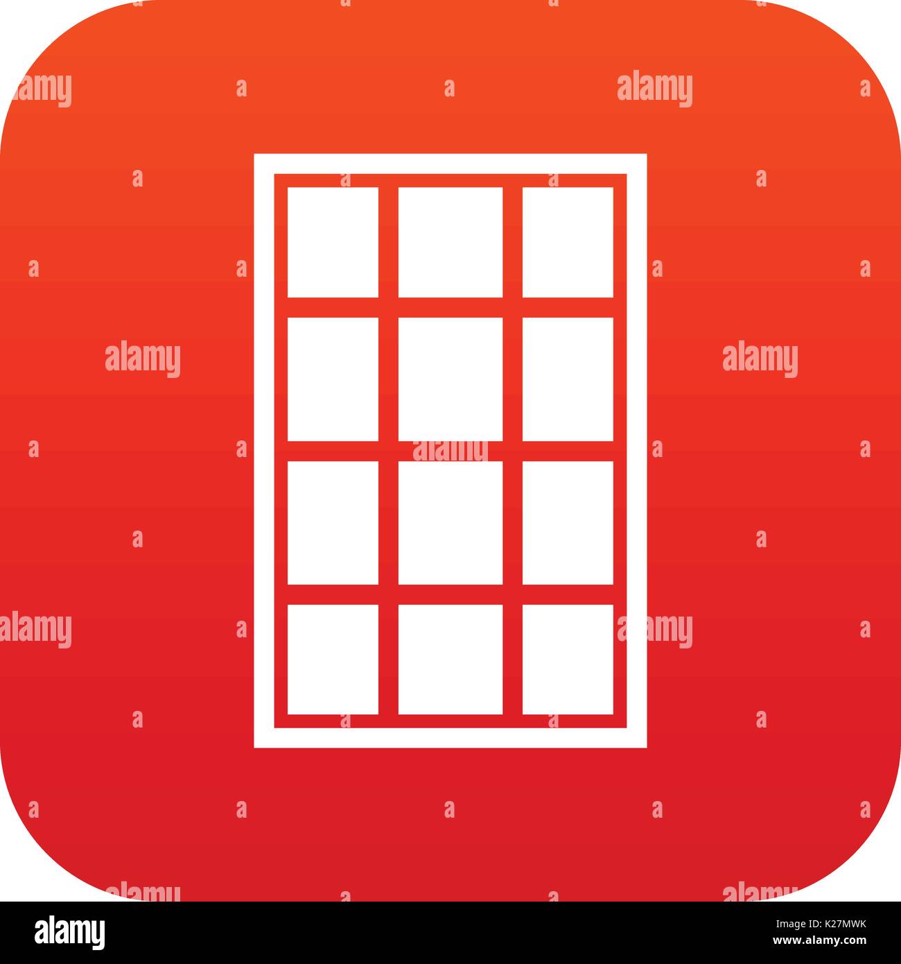 White arched window icon digital red Stock Vector Image & Art - Alamy